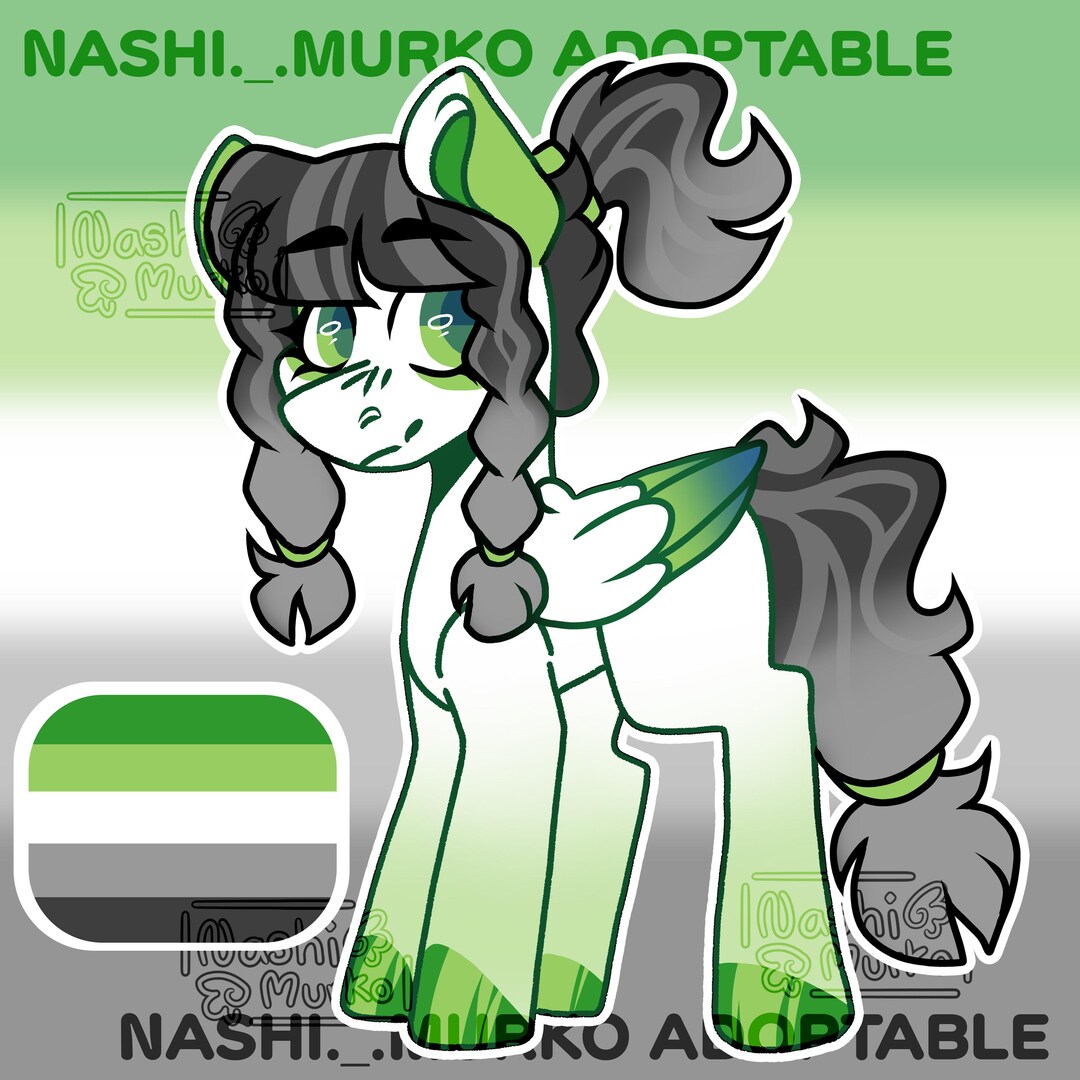 Aromantic Inspired Pony Character Adopt - Digital Pony Reference Sheet ...