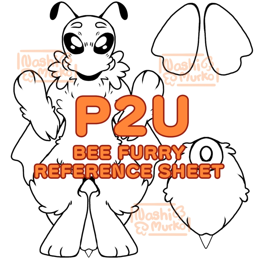 Bee Fursona Reference Sheet Base | Furry Line Art & Base - Etsy