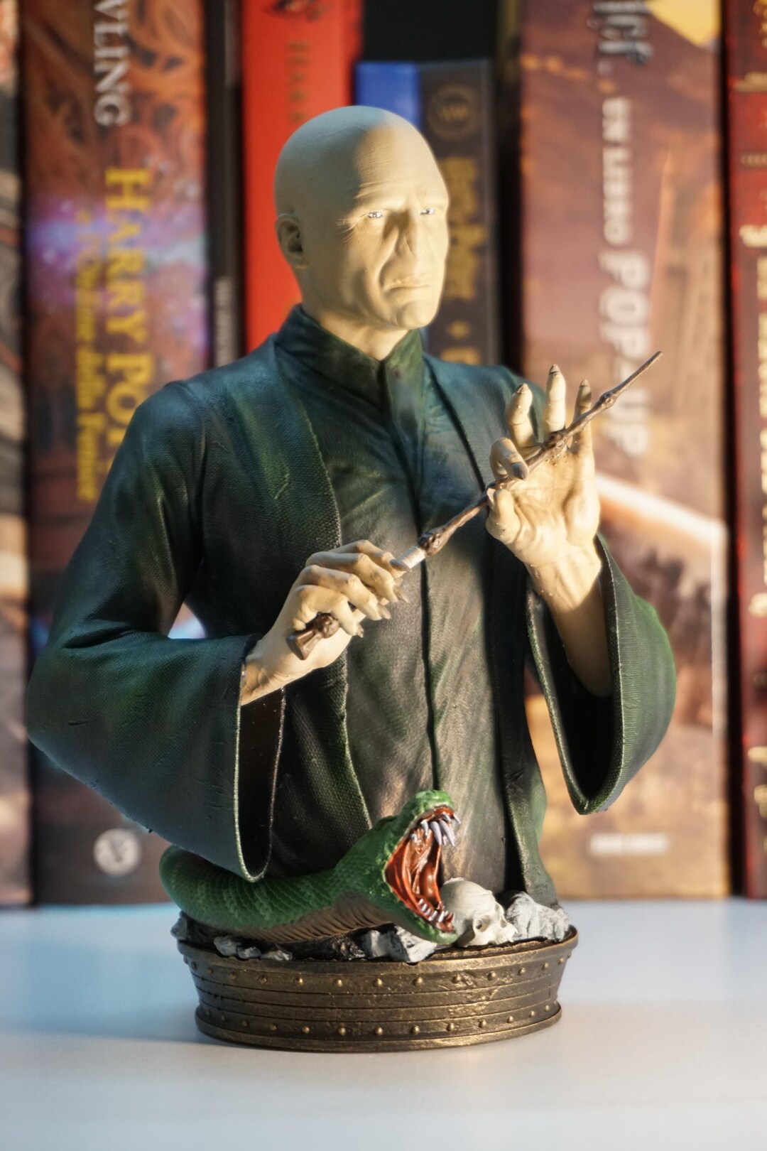 Lord Voldemort With Nagini Resin Statue, Harry Potter Dark Wizard ...