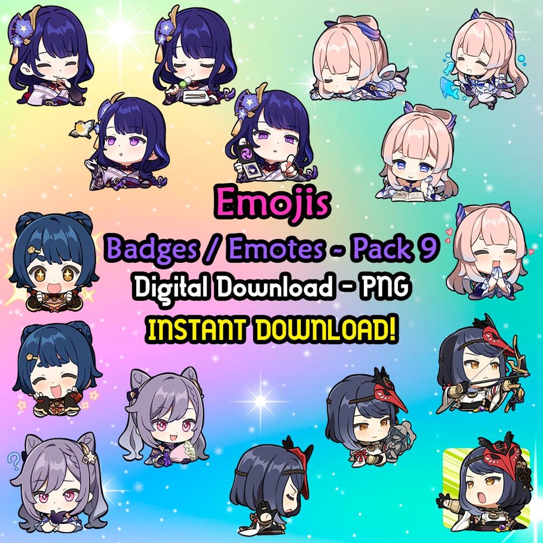 Genshin Impact Pack 9 Emojis / Badges / Emotes - PNG - Etsy