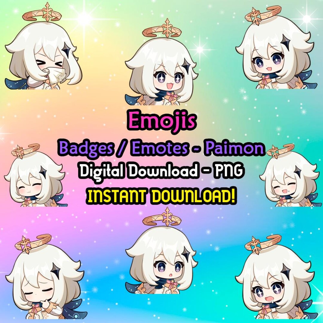 Genshin Impact Paimon 2 Emojis / Badges / Emotes - PNG - Etsy