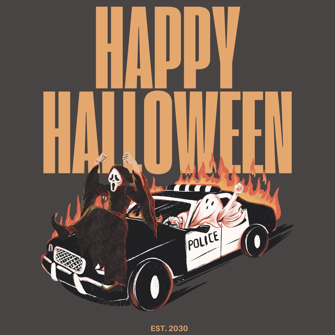 Spooky Ghost Police Car PNG, Halloween Costume Design (digital Download ...