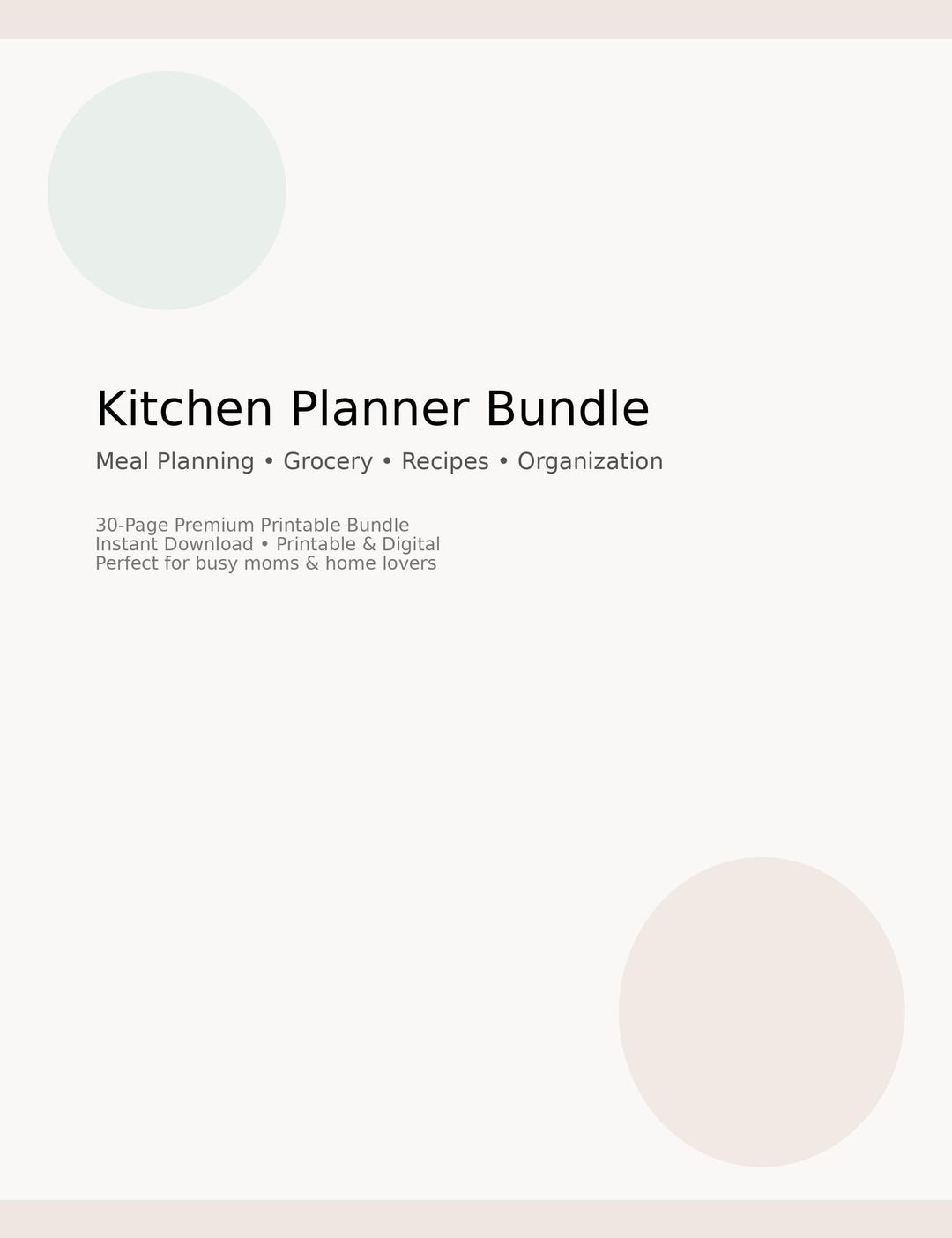 Kitchen Planner Bundle | Meal Prep, Recipes (instant Download - Etsy