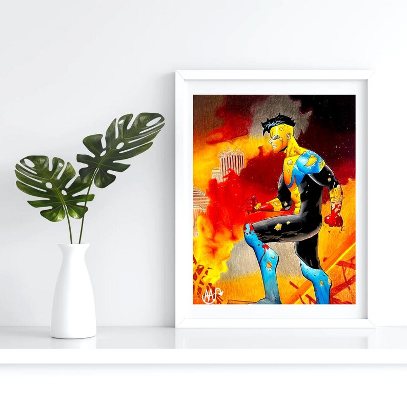 Invincible Hand Drawn Art Print - Mark Grayson, Traditional Media ...