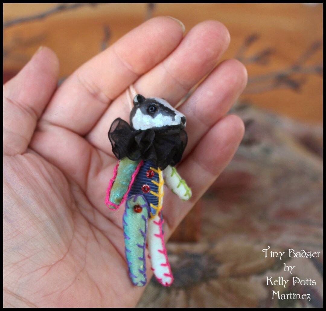 OOAK Miniature Badger Collectable Art Doll Mini Fantasy Art - Etsy