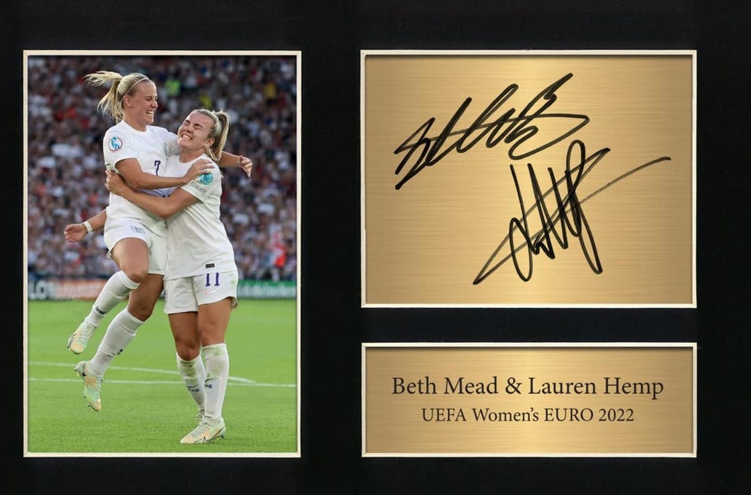 Lauren Hemp / Beth Mead England Team Women's Euro 2022 Winners A4 ...