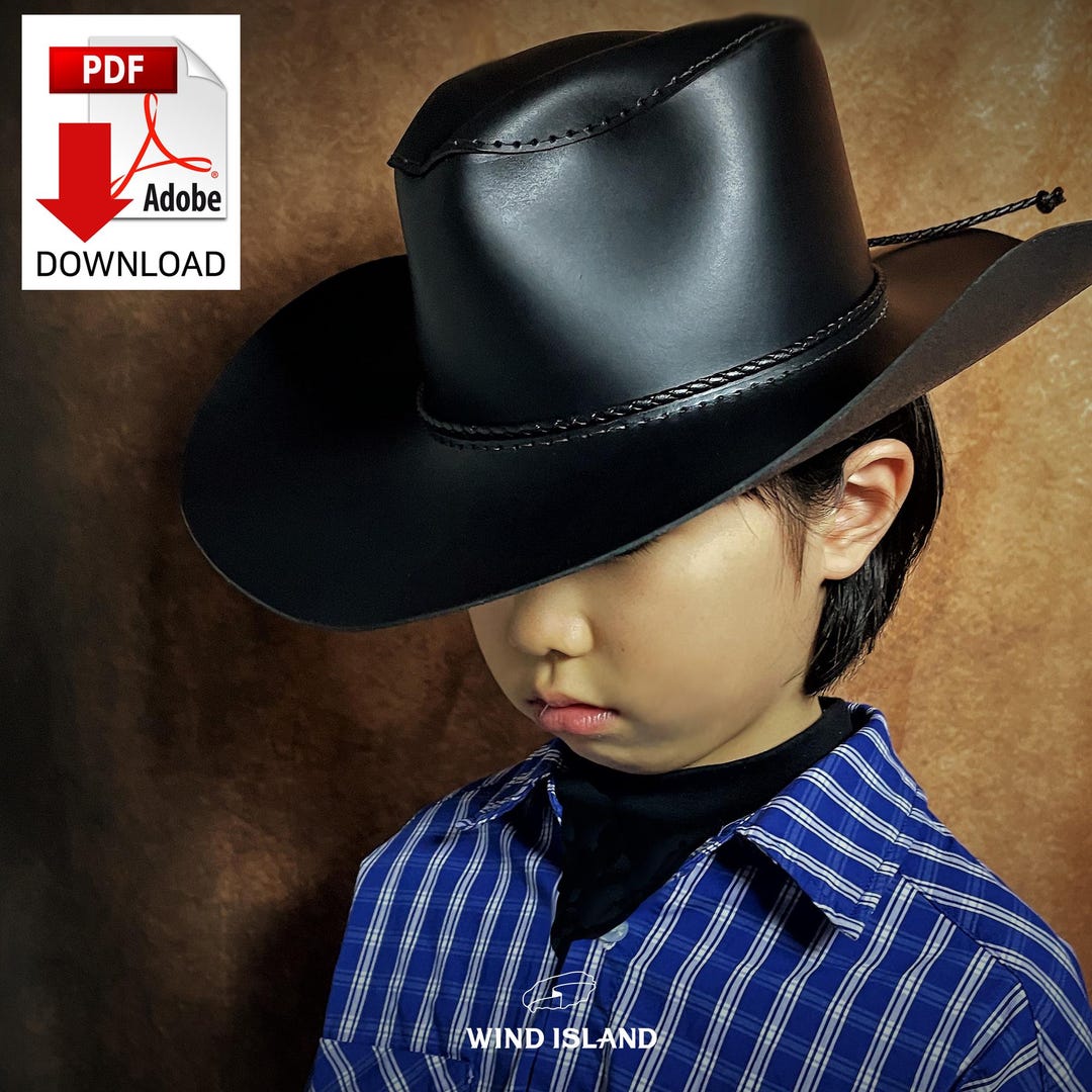 Kids Cowboy Hat Pattern - 51 Cm & 53 Cm Sizes - Leather DIY PDF - Etsy