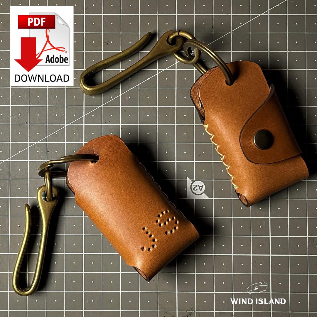 Easy Leathercraft Keyring Pattern: Custom Initial Key Fob Laether ...