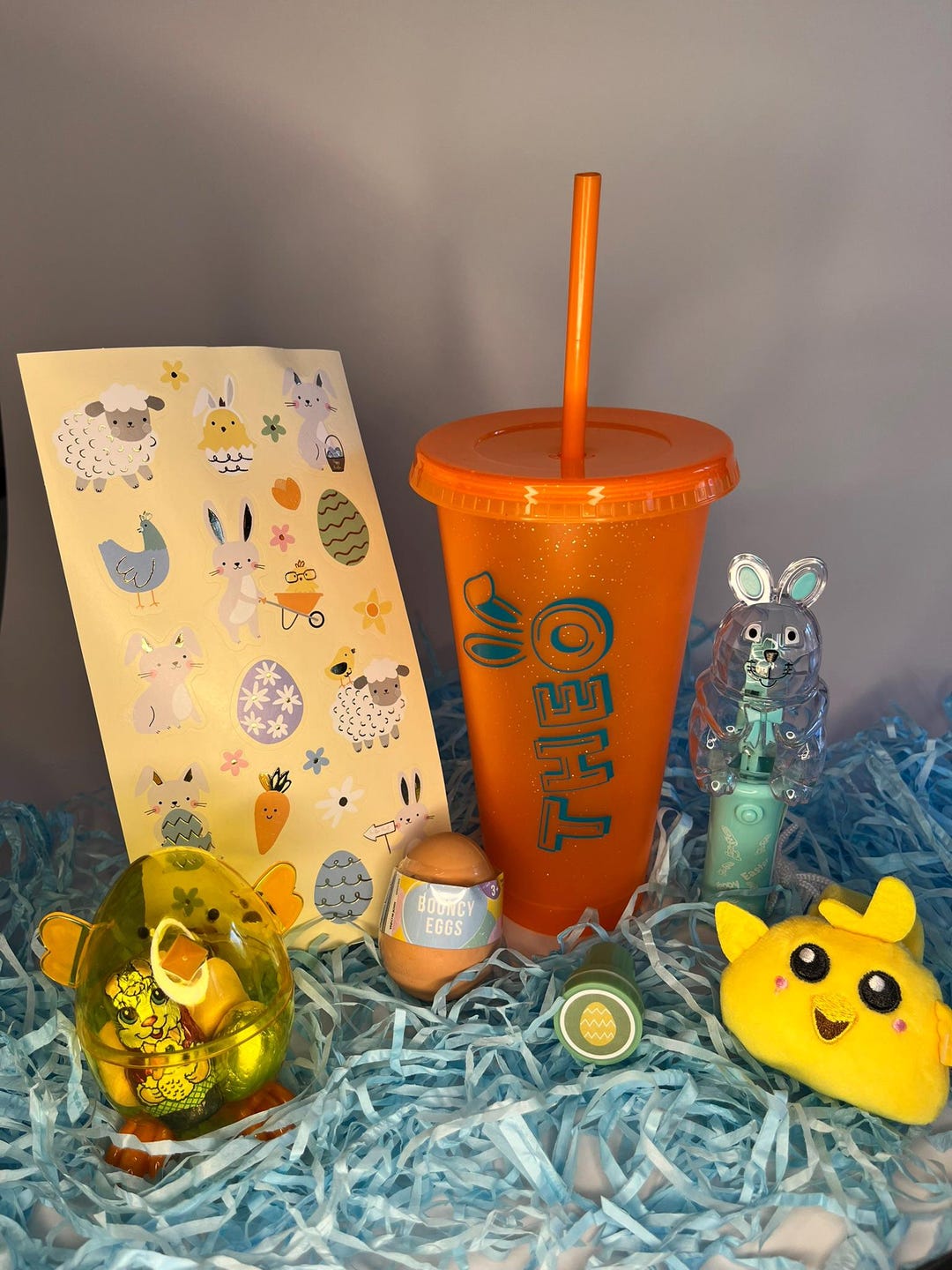 Easter Cold Drinks Cup With Lid and Straw Personalised Easter Gift for ...