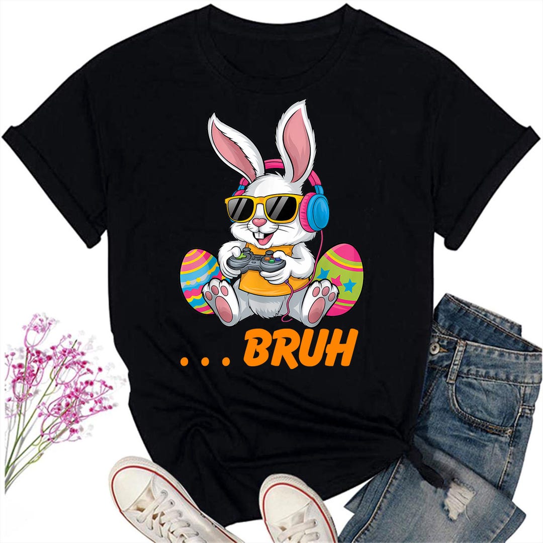 Easter Day Rabbit Gamer Png, Funny Video Games Png, Boys Kids Bunny Png ...