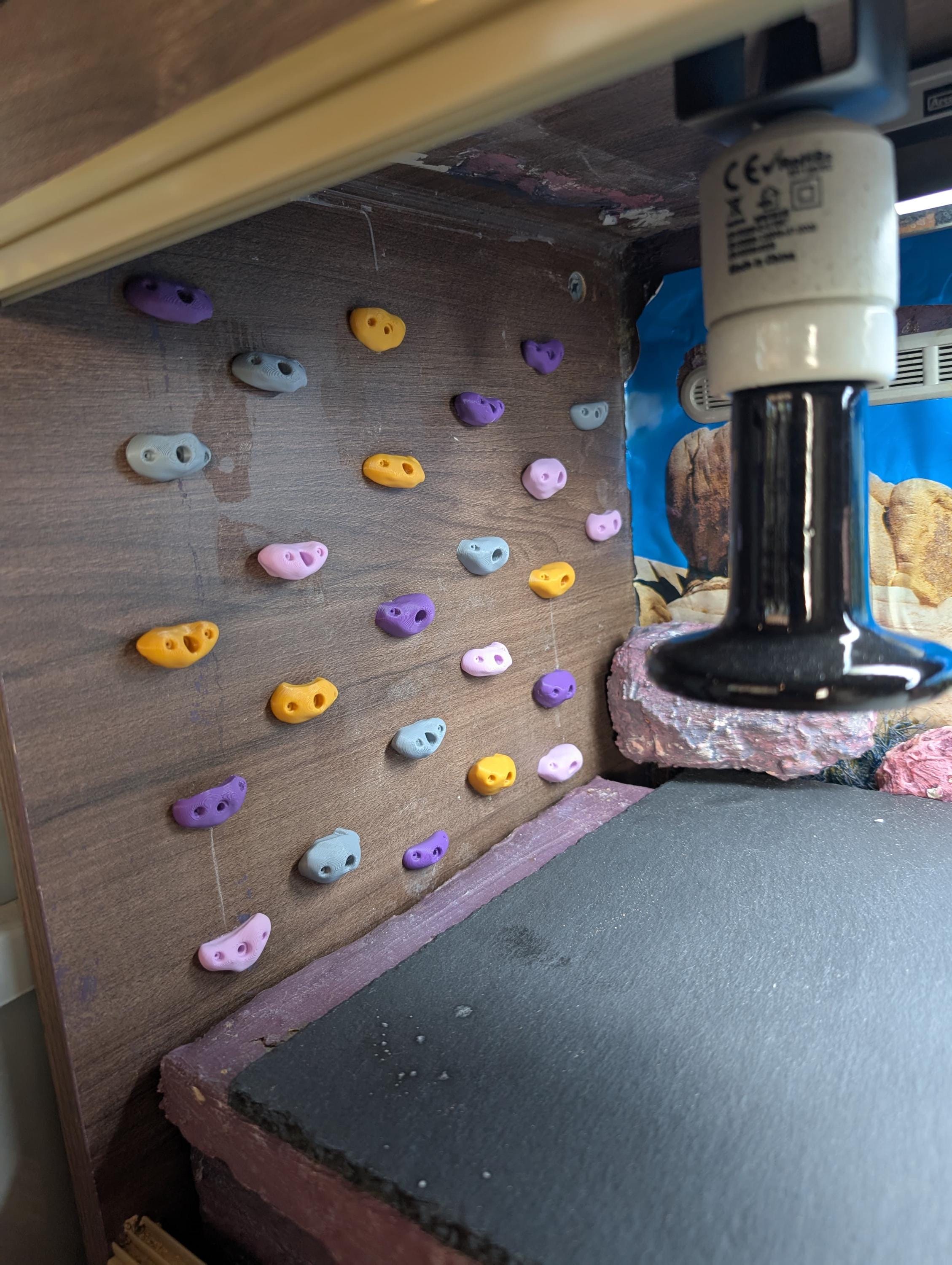 3D Printed Reptile Climbing Wall Rocks, Terrarium Decor for Lizards ...