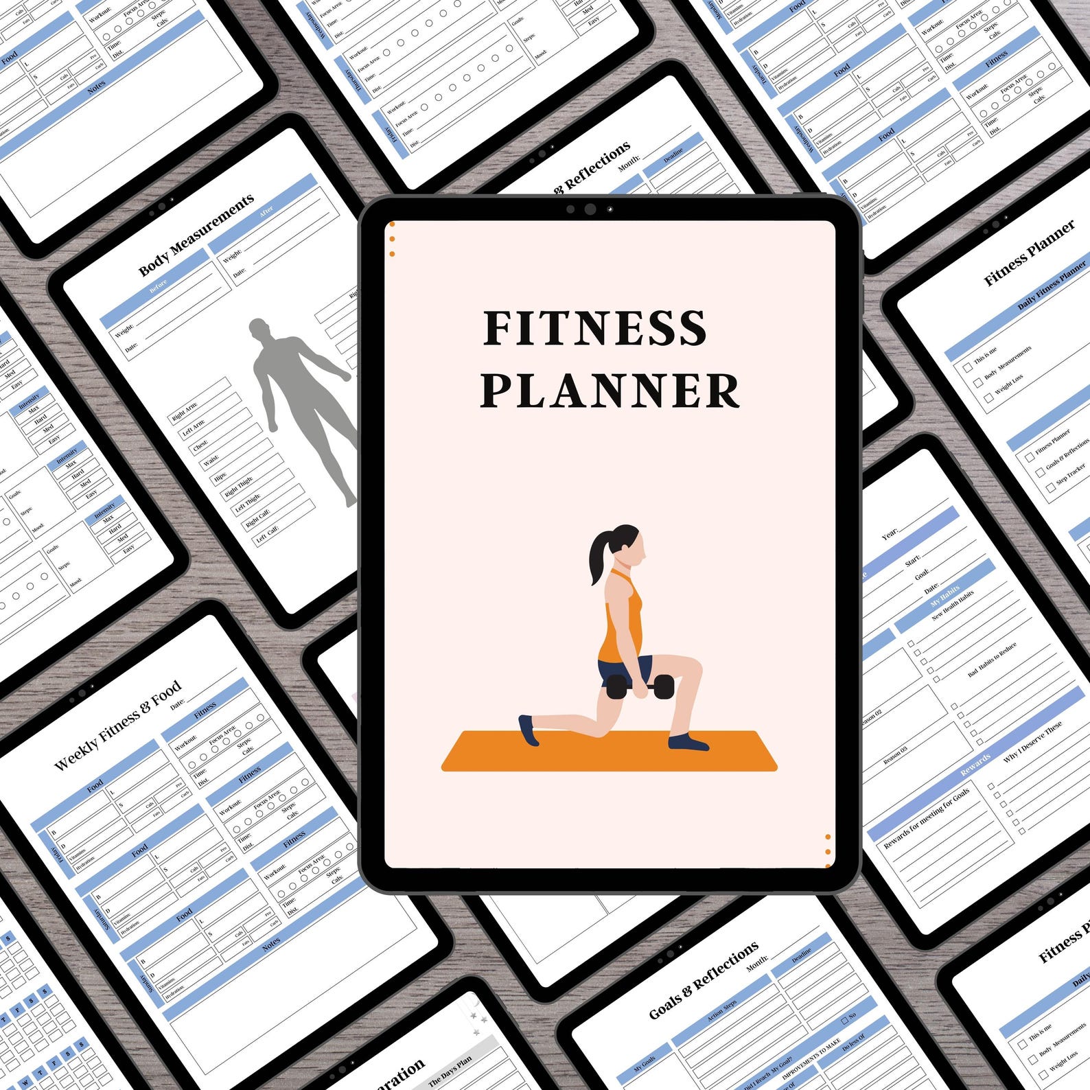 Fitness Planner, Weight Loss Tracker, BUNDLE, Workout Planner Fitness ...