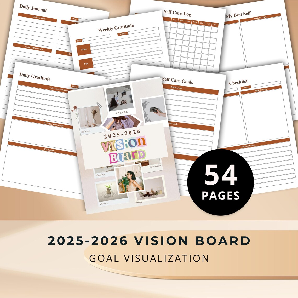 2025 Vision Board Printables, Mood Board Kit, Digital Vision Board ...