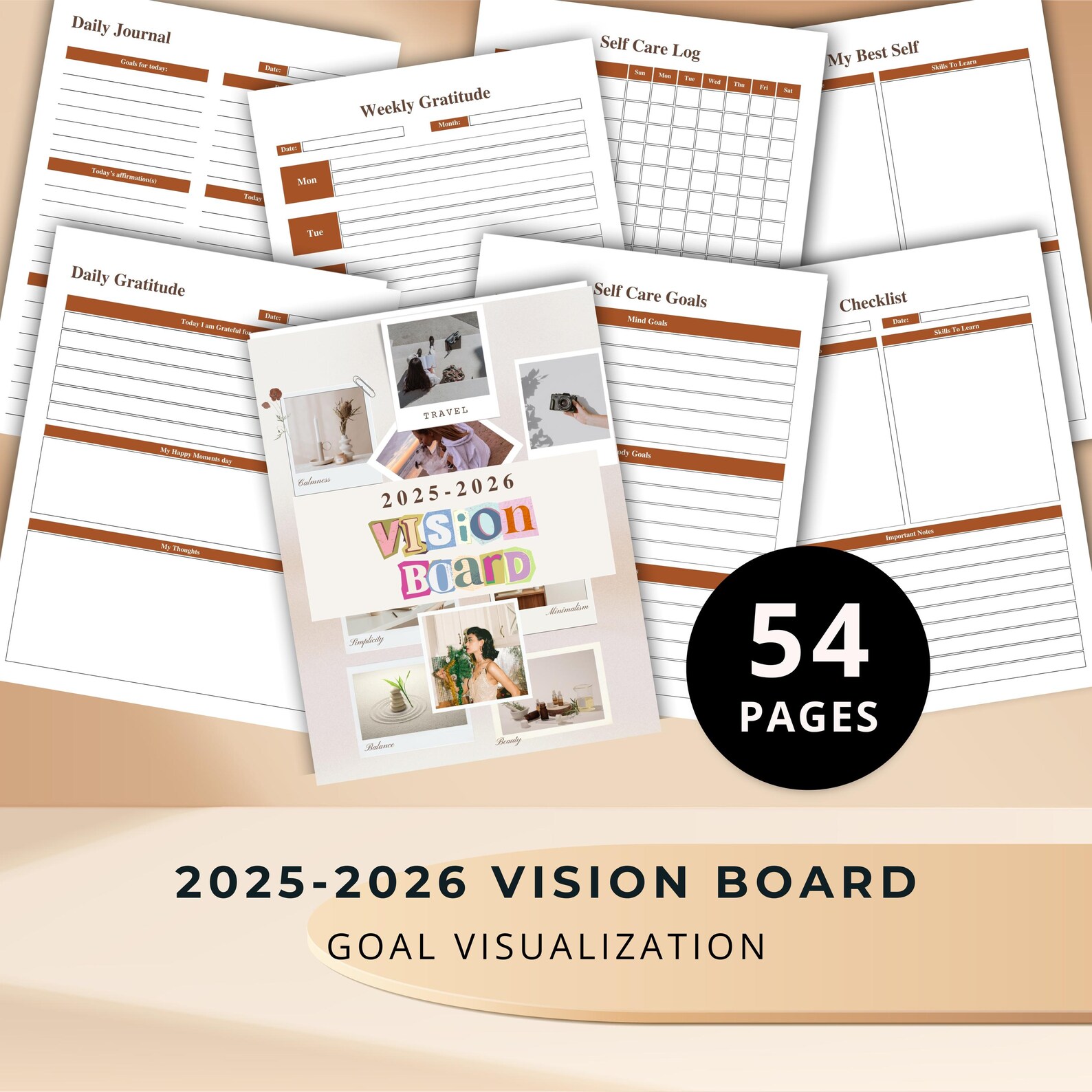 2025 Vision Board Printables, Mood Board Kit, Digital Vision Board ...
