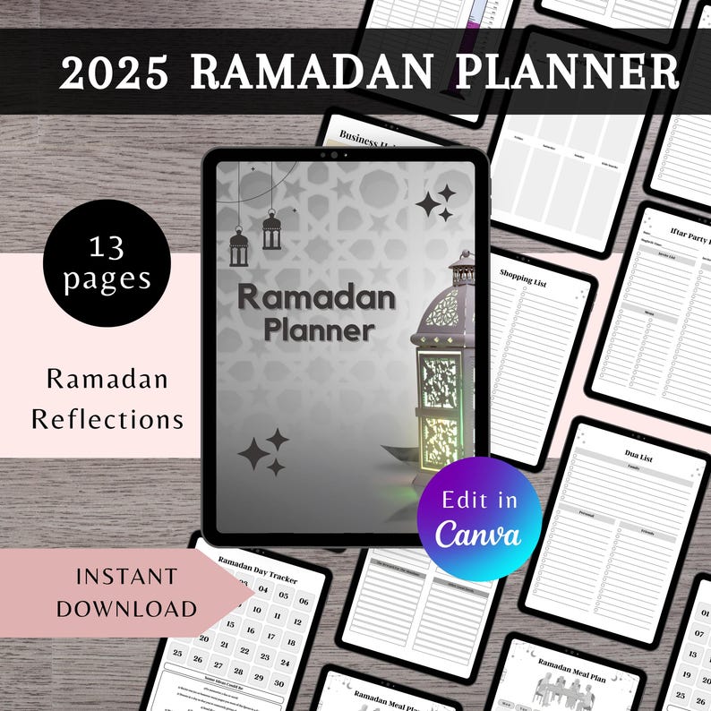 2025 Ramadan Planner Bundle Printable Islamic Journal Muslim Planner ...