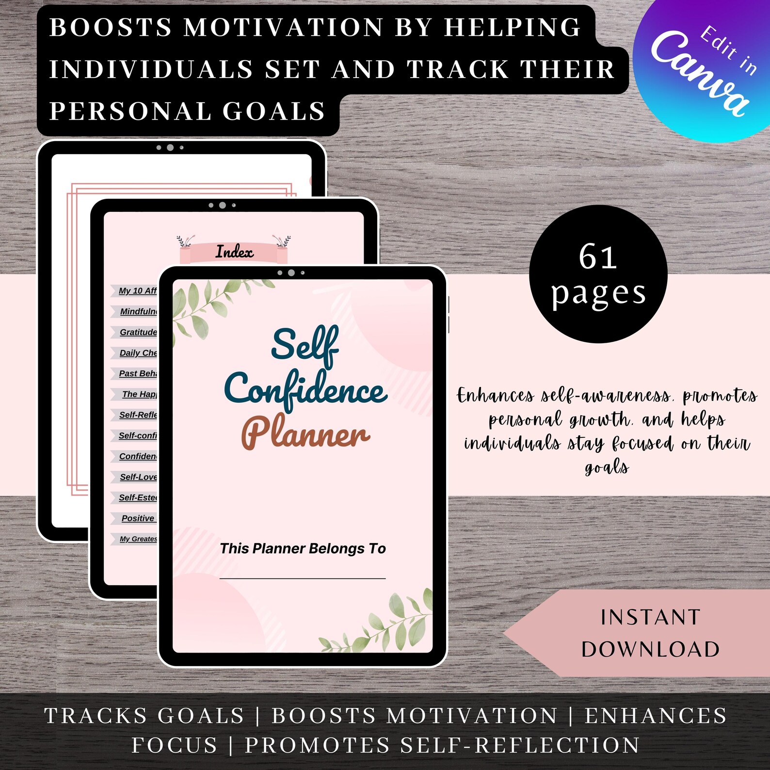 Self-confidence Planner Printable, Confidence Building Workbook ...