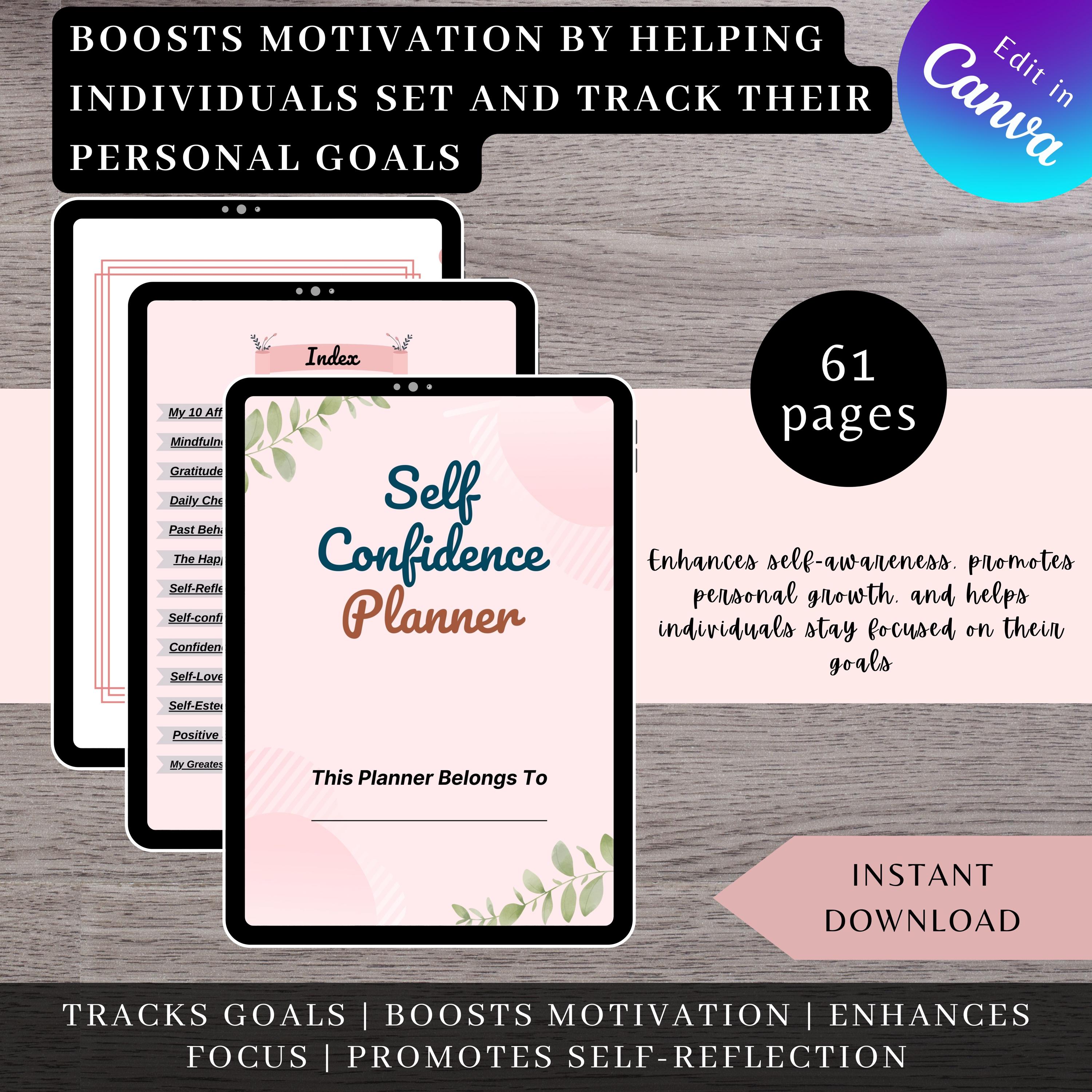 Self-confidence Planner Printable, Confidence Building Workbook ...