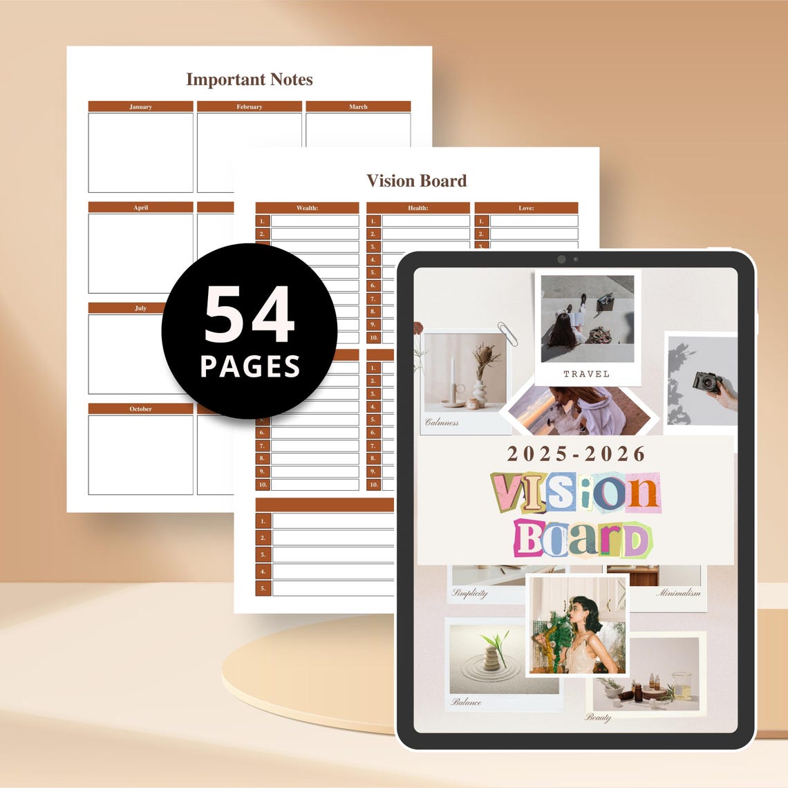 2025 Vision Board Printables, Mood Board Kit, Digital Vision Board ...