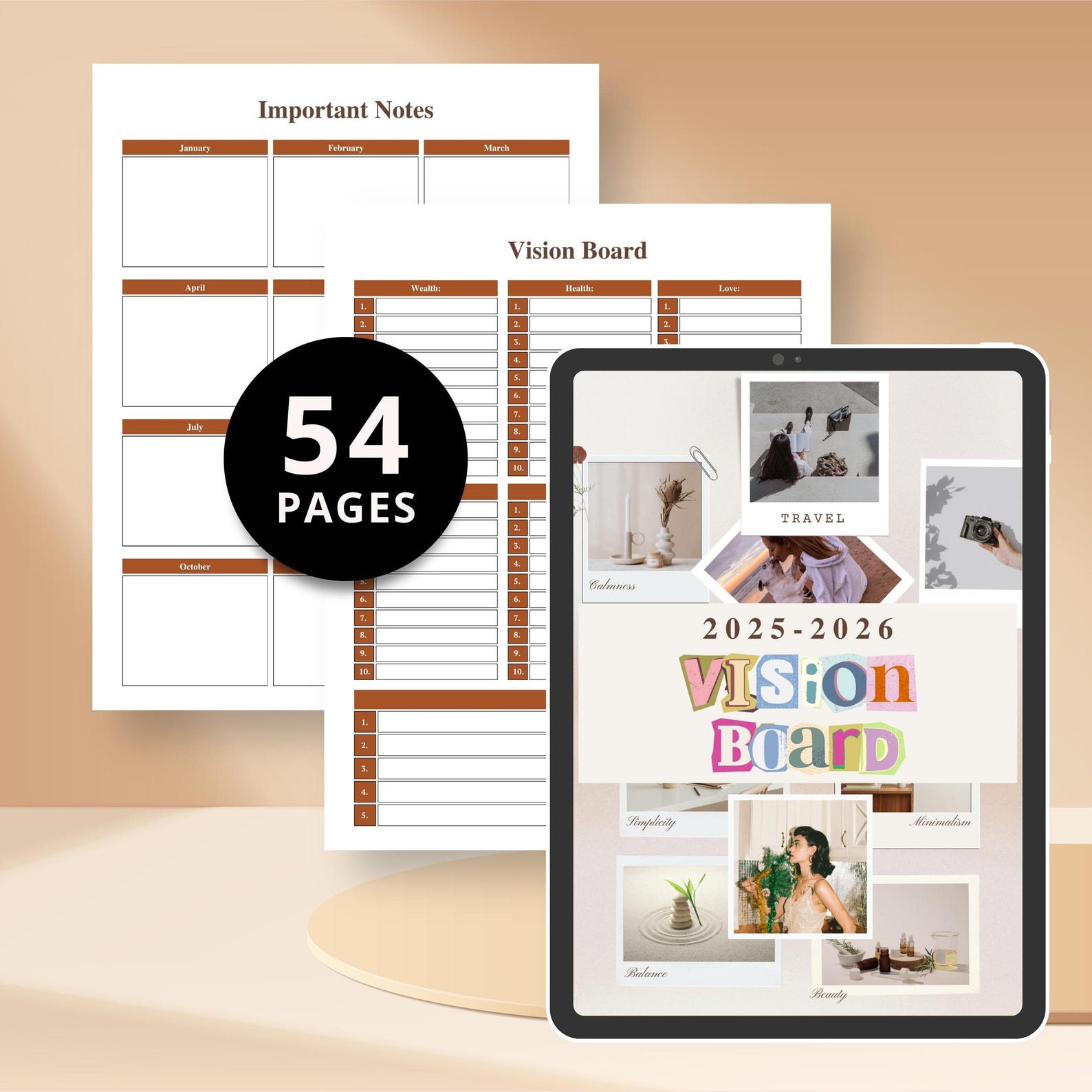 2025 Vision Board Printables, Mood Board Kit, Digital Vision Board ...