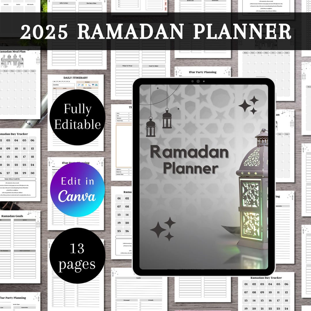 2025 Ramadan Planner Bundle Printable Islamic Journal Muslim Planner ...