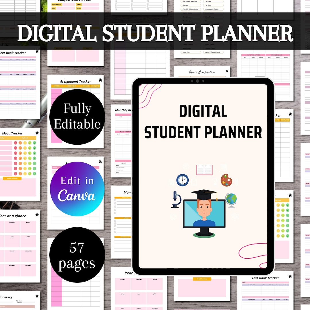 2025 Student Planner, Academic Year Organizer, Printable Digital ...