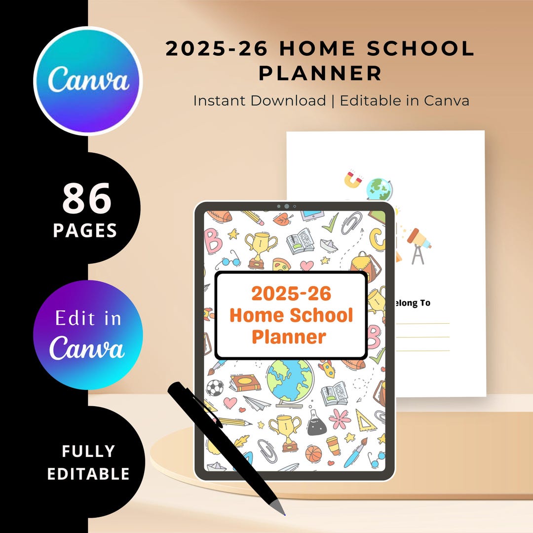 Homeschool Planner Printable 2024 2026, Homeschool Lesson Planner ...