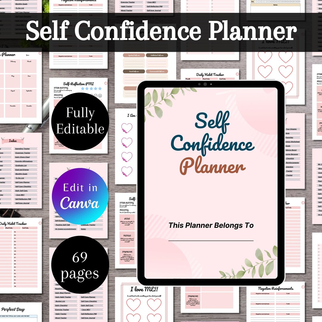Self-confidence Planner Printable, Confidence Building Workbook ...