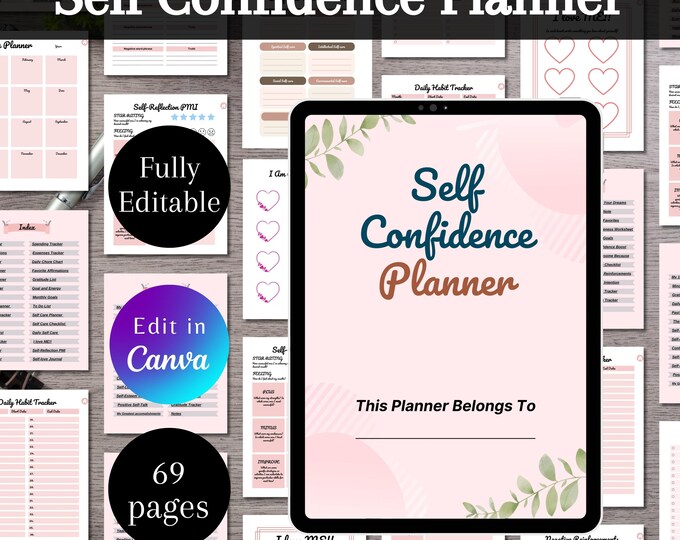 Self-confidence Planner Printable, Confidence Building Workbook ...