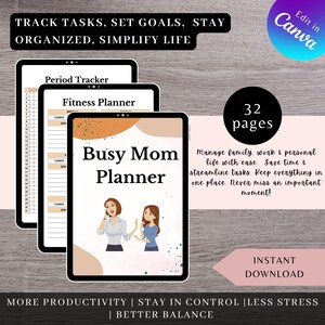 Busy Mom Digital Planner,ultimate Organizer for Moms,meal Planning ...