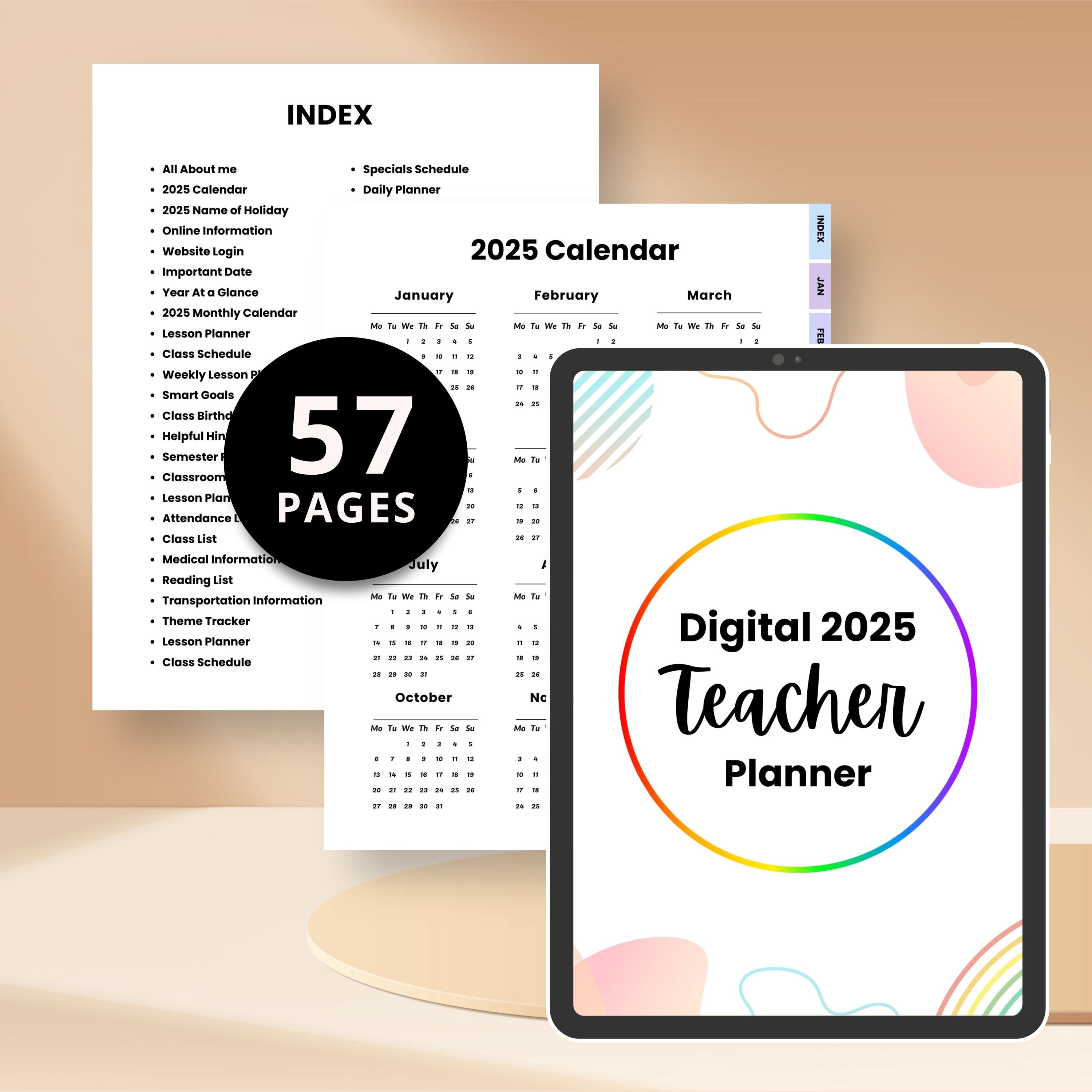 Editable 2025 Teacher Planner, Back to School Teacher Template ...