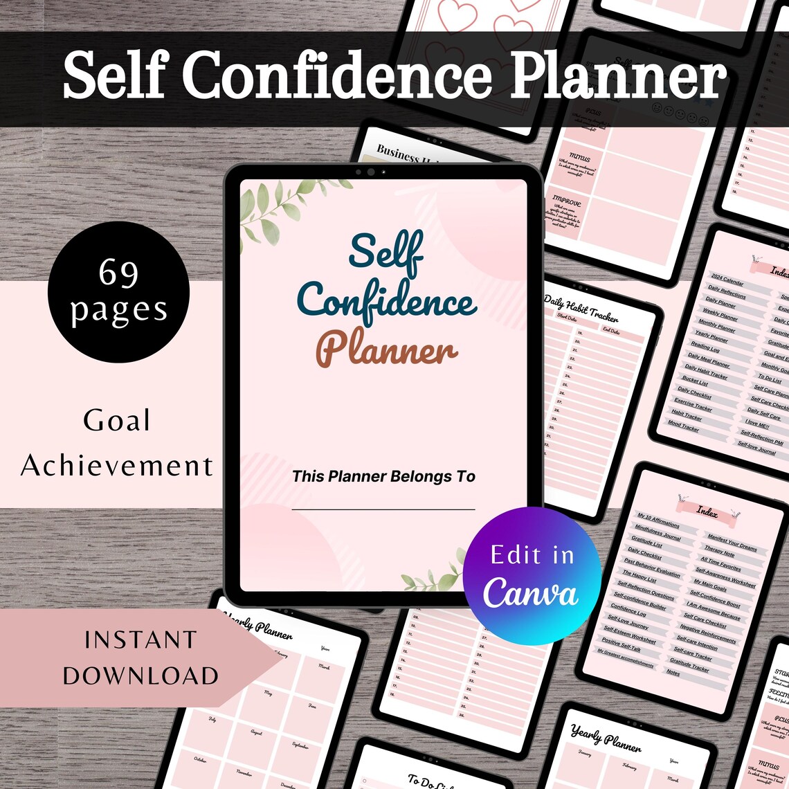Self-confidence Planner Printable, Confidence Building Workbook ...