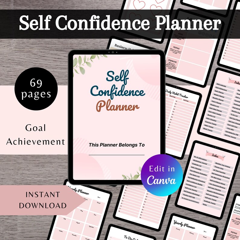 Self-confidence Planner Printable, Confidence Building Workbook ...