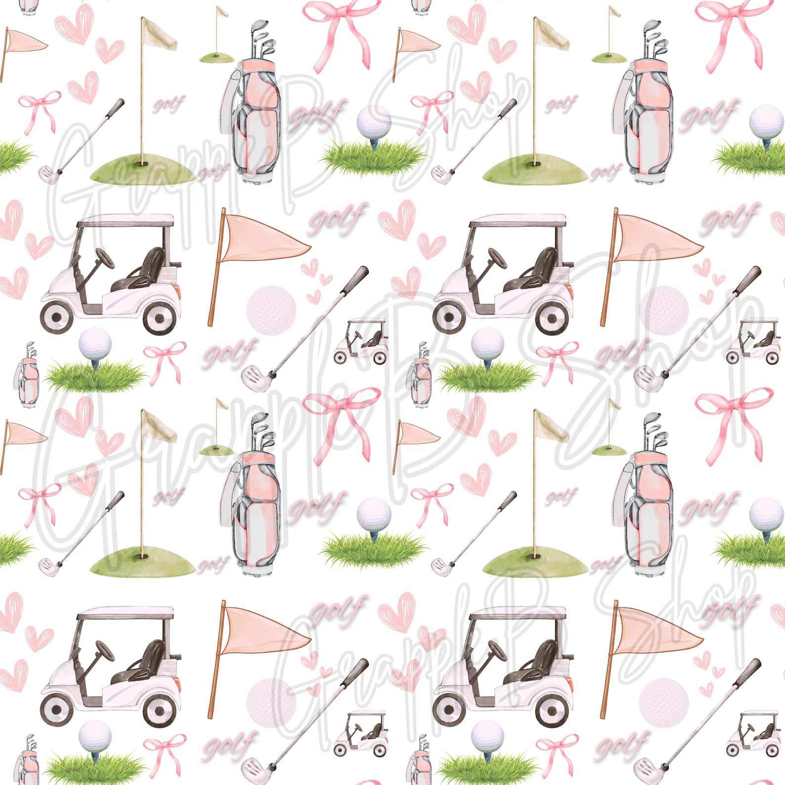 Golf Seamless Pattern, Digital Repeat Pattern for Personal or ...