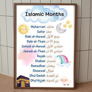 Islamic Months Poster: Kids Room Decor (digital Download) - Etsy