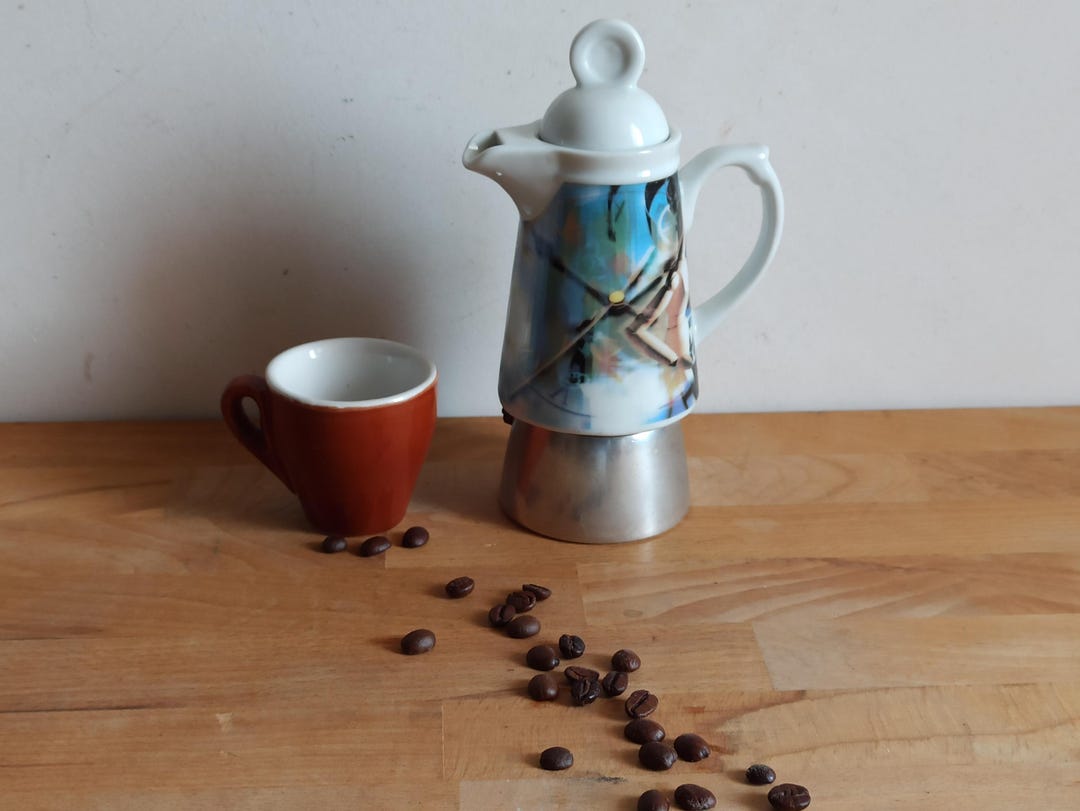 Small Italian Stovetop Espresso Maker With Ceramic Top, 1980s - Etsy