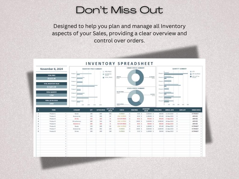 Inventory Tracker Spreadsheet Small Business Inventory Template Google ...