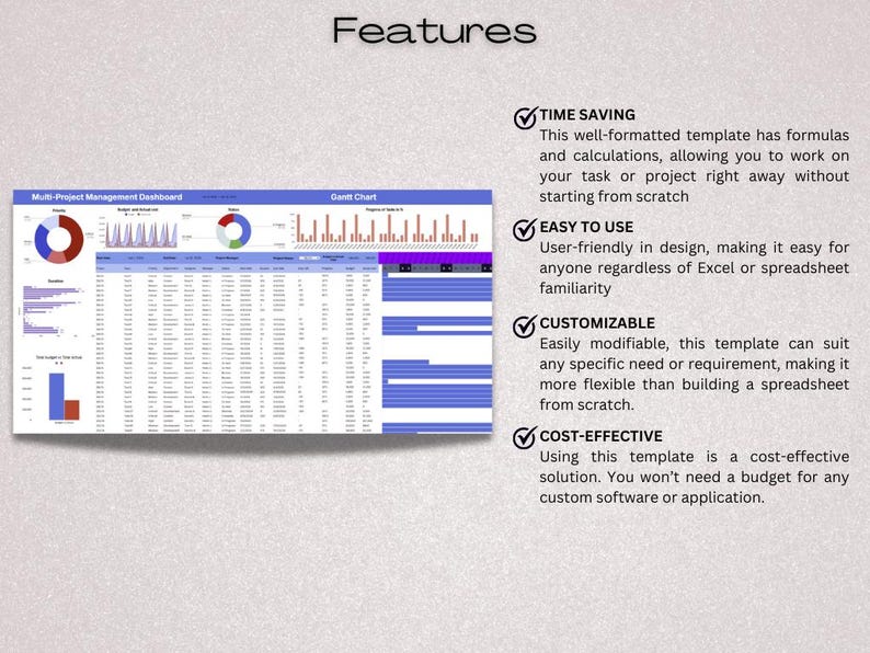 Multi-project Management Dashboard Spreadsheet | Projects Progress ...