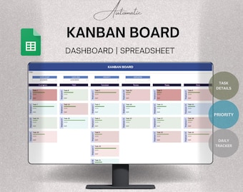 Kanban Board Excel Spreadsheet Task Priority Tracker Employee to Do ...
