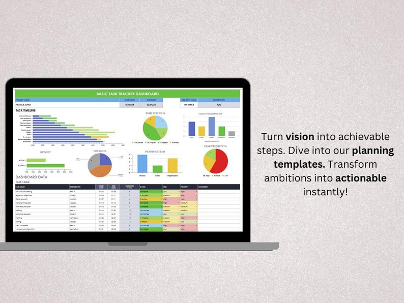 Project Tracker Spreadsheet Small Business Project Planner Task Tracker ...