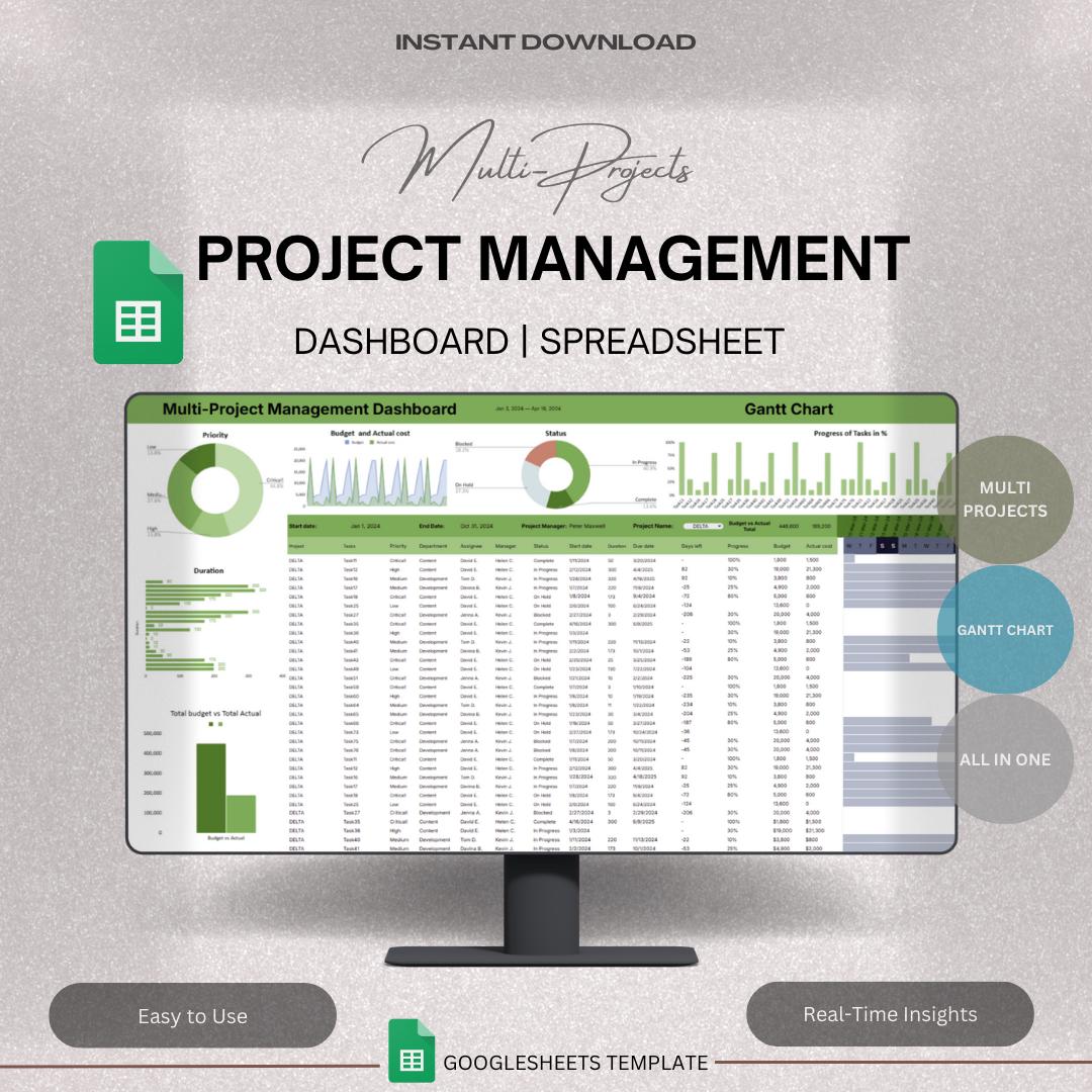 Project Management Dashboard | Multi-projects Dashboard | Multiple ...