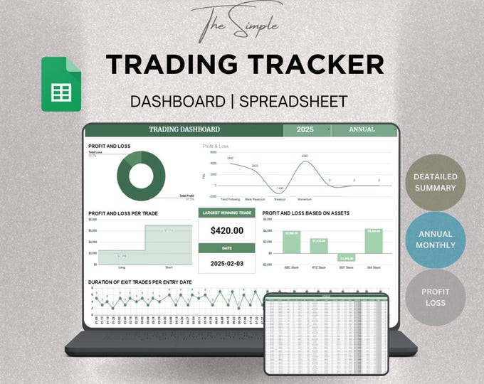 Simple Trading Journal | Beginner Friendly Trade Log Strategy Tracker ...