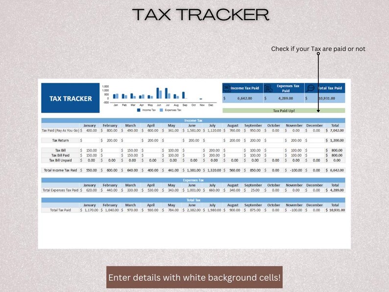 Business Budget Spreadsheet | Financial Template | Sales Tax Tracker ...