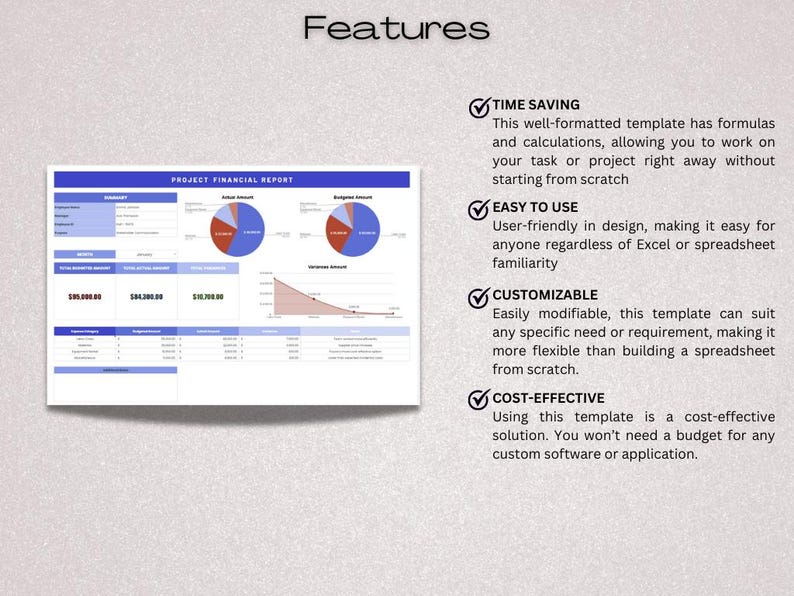 Project Budget Report Dashboard Spreadsheet | Project Cost Matrix ...