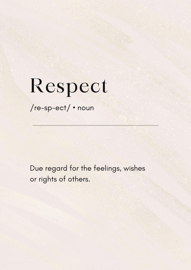 Respect- Core Values Poster - Etsy