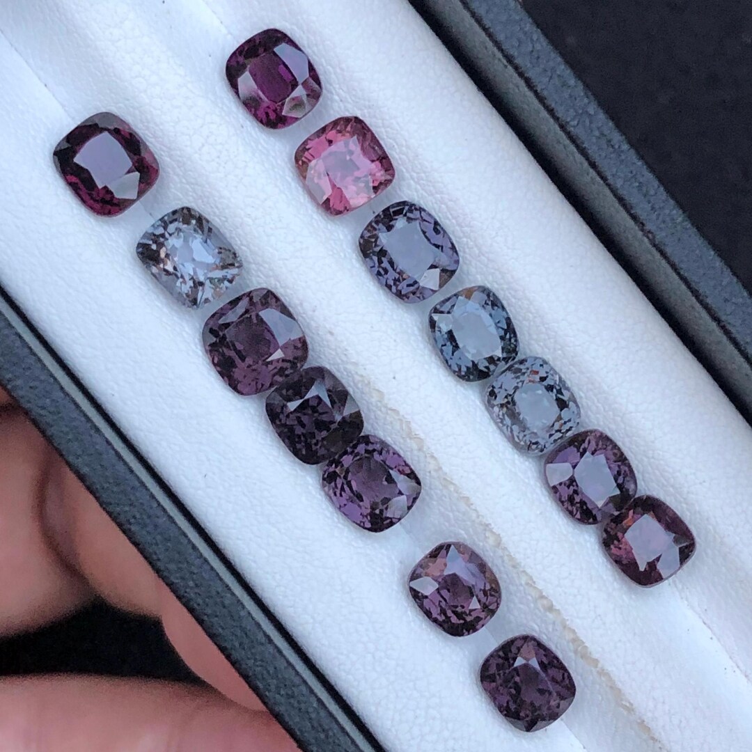 Purple Grey Natural Spinels Lot Gemstones, Loose Faceted 17.90cts ...