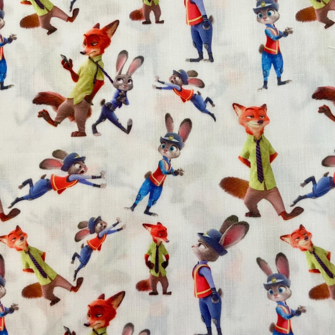 Zootopia Character Polycotton Fabric - Etsy