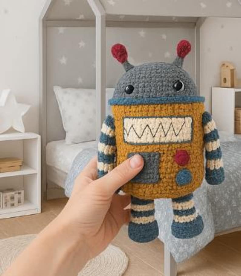 DIY Crochet Pixie the Robot Pattern, Amigurumi Doll Digital File ...