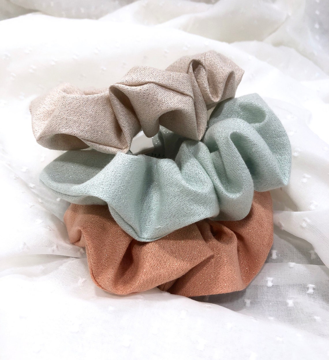 Glitter Scrunchie Scrunchie Set Organic Cotton Scrunchie | Etsy