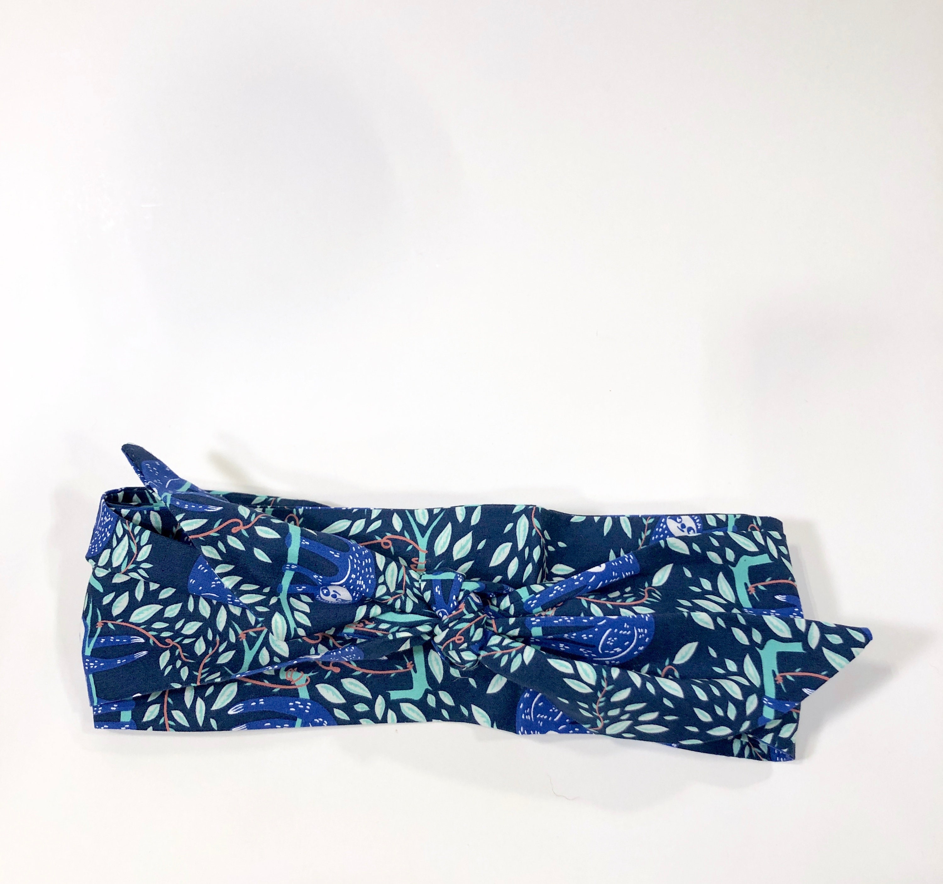 Sloth Hair Scarf Cute Animal Headband Navy Blue Rainforest | Etsy