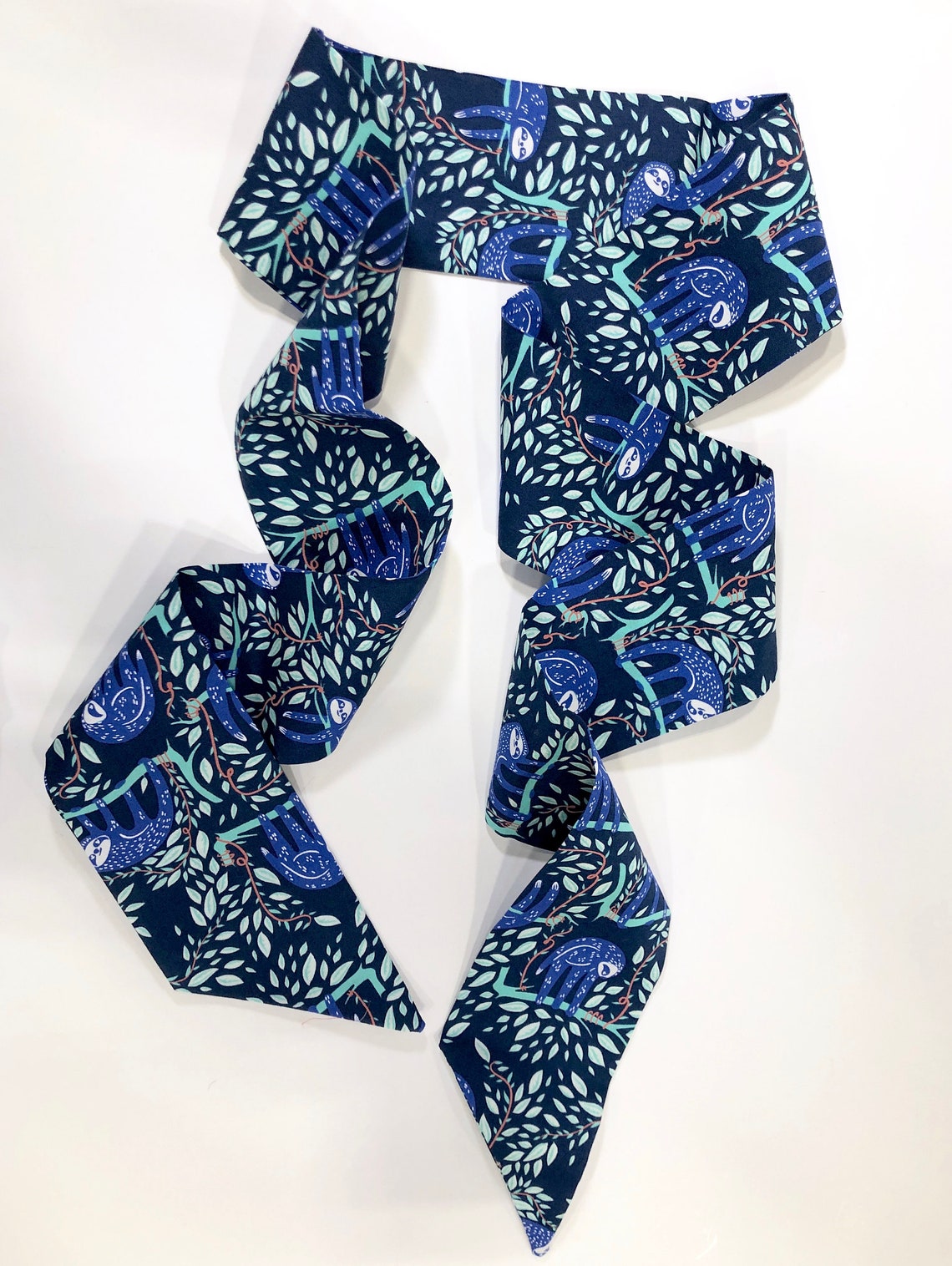 Sloth Hair Scarf Cute Animal Headband Navy Blue Rainforest | Etsy